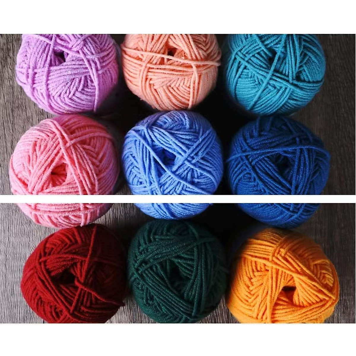 Combed Cotton Soft Wool Balls Acrylic Cotton Hand-Woven Cotton Yarn The Thread of a Sweater Each Ball Weighs 50 Grams 120 Meters Long and with Needle bar and Crochet (6 Balls Light Blue)