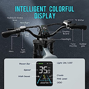 eAhora Juliet [2024 Upgraded] Electric Bike for Adults Peak 1200W Ebike 48V 60Ah 100-200Miles Long Range E-bike 20" Fat Tires Full Suspension Electric Bicycle Juliet Blue-Gray