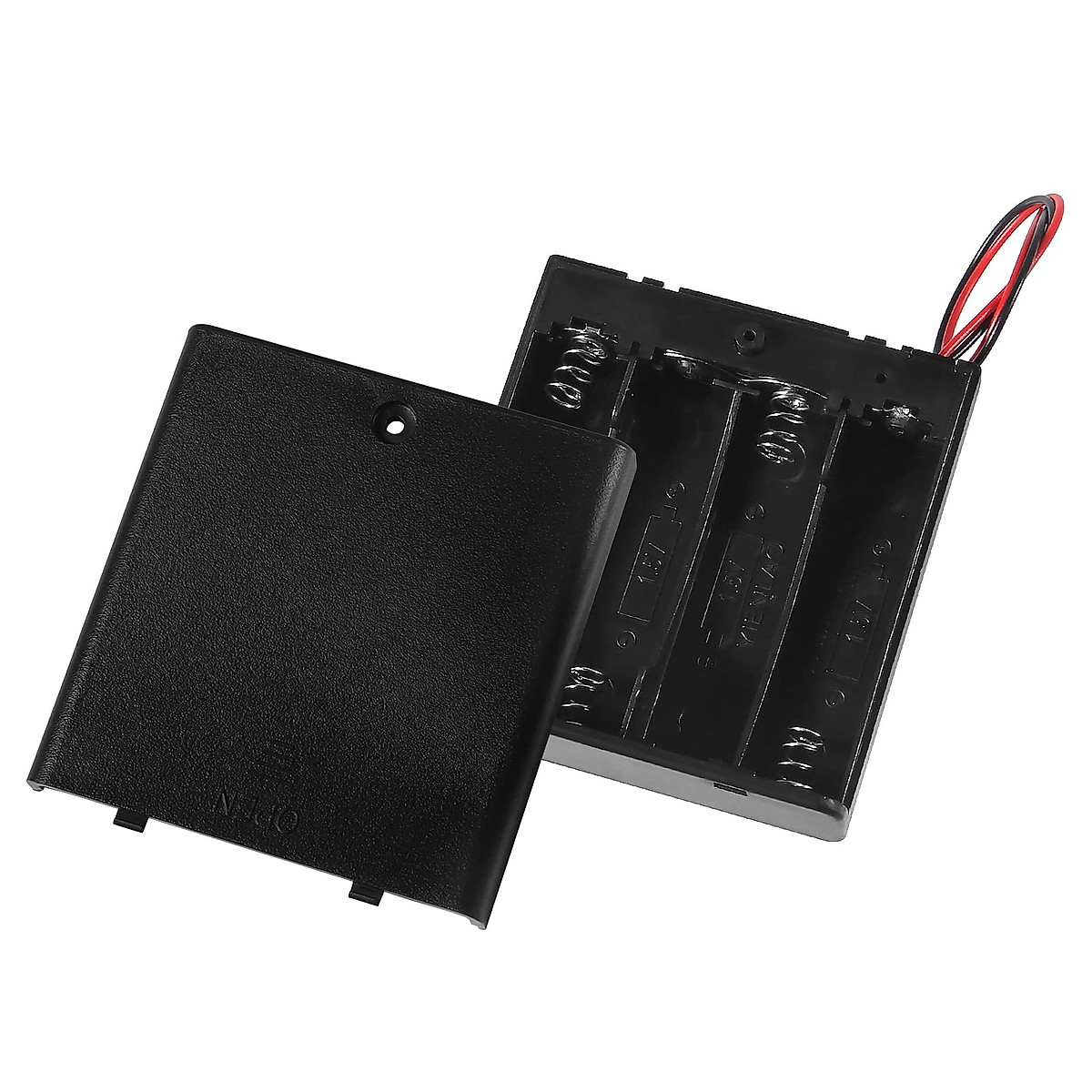 5pcs 4 AA Battery Holder with Cover and Switch, 4X 1.5V AA Battery Holder Case with Wires and ON/Off Switch, 6V AA Battery Holder with Switch