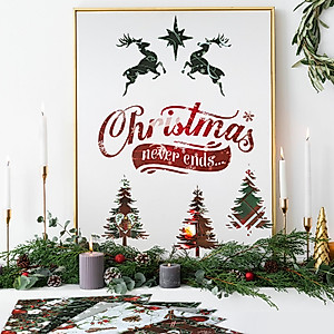 PUIKSXER 6"x6" Merry Christmas Scrapbook Paper Pad, 24 Sheets Plaid Snowflake Deer Pinecone Wood Texture Pattern Paper Single-Sided Holiday Craft Paper for Junk Journal Card Making Album Party Decor