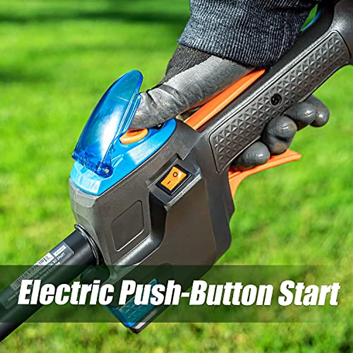 LawnMaster NPTGSP2617A No-Pull Gas Grass Trimmer with Electric Start 26cc 2 Cycle 17-Inch