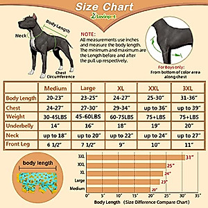 LovinPet Large Dog Pajamas Pitbull - Pet Anxiety Relief, Sun Protection Dog Pajamas, Comfy Stretchy Fabric, Mint Flower Print, Big Dog Post Surgery Recovery Shirt, Large Breed Apparel,Yellow XL