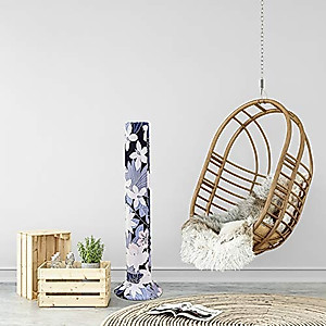 Garneck Tower Fan Dust Cover Dust Proof Fan Protective Cover Flower Pattern for Pedestal Fan Floor Fan Standing Fan Decoration (Dark Blue)