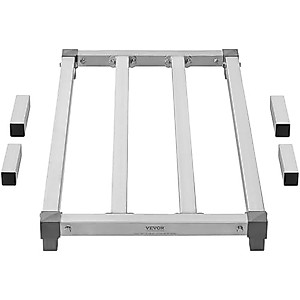 VEVOR Aluminum Dunnage Rack, 36” x 20” Commercial Food Floor Rack, 8” Off The Floor, 1000 lbs Capacity All-Welded Aluminum Storage Rack, for Storage in Restaurants, Kitchens, Garages and Vehicles