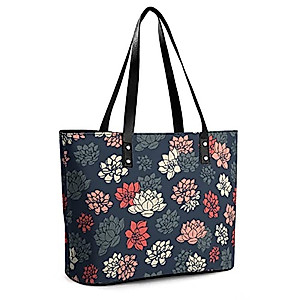 Womens Handbag Flowers Leather Tote Bag Top Handle Satchel Bags For Lady