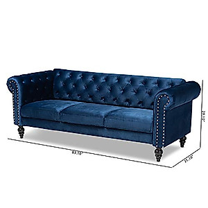 Baxton Studio Sofas, Navy Blue/Black