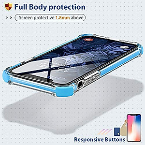 MATEPROX Compatible with iPhone XR Case Clear Anti-Yellow Heavy Duty Bumper Protective Shockproof Case for iPhone XR 6.1'' (Blue)