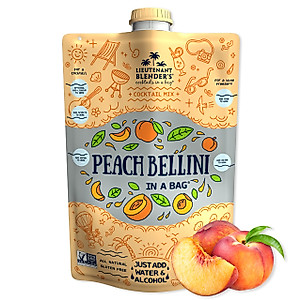 Lt. Blender's Peach Bellini in a Bag - Wine Slushie Mixes - Each Bag Makes 1/2 Gallon of Frozen Peach Bellini Mix – Non-GMO Wine Freezer mix - Make with Wine, Liquor or as a Mocktail - (Pack of 1)