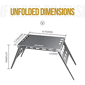 OneTigris MEGABITE Small Folding Table, Lightweight Portable Outdoor Camping Table with Tote Bag for 1-2 Person Camping, Picnic, Beach, Backyard, BBQ, Outdoor Cooking & Dining