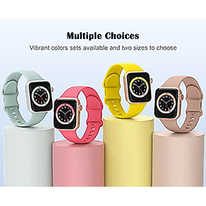 TreasureMax 15 Pack Bands Compatible with Apple Watch Band 41mm 40mm 38mm 45mm 44mm 42mm, Sport Waterproof Wristbands Soft Silicone Strap for iWatch Series 8 7 6 5 4 3 2 1 SE Men Women 38/40/41mm