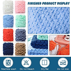 Buryeah 8 Pack Chunky Chenille Yarn for Crocheting Soft Thick Fluffy Yarn for Hand Knitting Bulky Velvet Blanket Plush for Weaving DIY Crafts Each 3.5 oz 55 Yards (Multicolor)