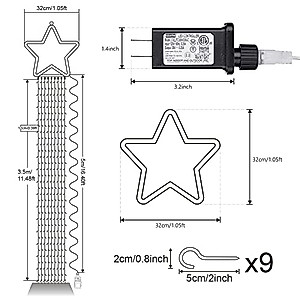 2 Packs 72ft 200 LED 8 Modes Solar Christmas String Lights & 317 LED 10ft X 9 Outdoor Christmas Decorations Lights with 12" Topper Star