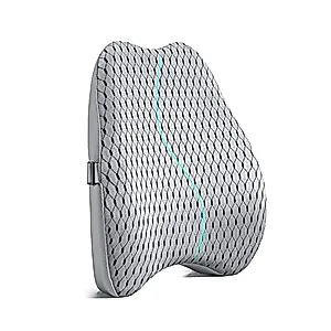 Bipintip Lumbar Support Office Chair with Adjustable Strap and Washable Cover - Back Cushion for Couch,Recliner,Car,Desk Chair - Lumbar Pillow Back Pain Relief,Improve Posture(Gray)