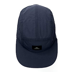 Tillak Wallowa Camp Hat, Lightweight Nylon 5 Panel Cap with Snap Closure (Midnight Blue)