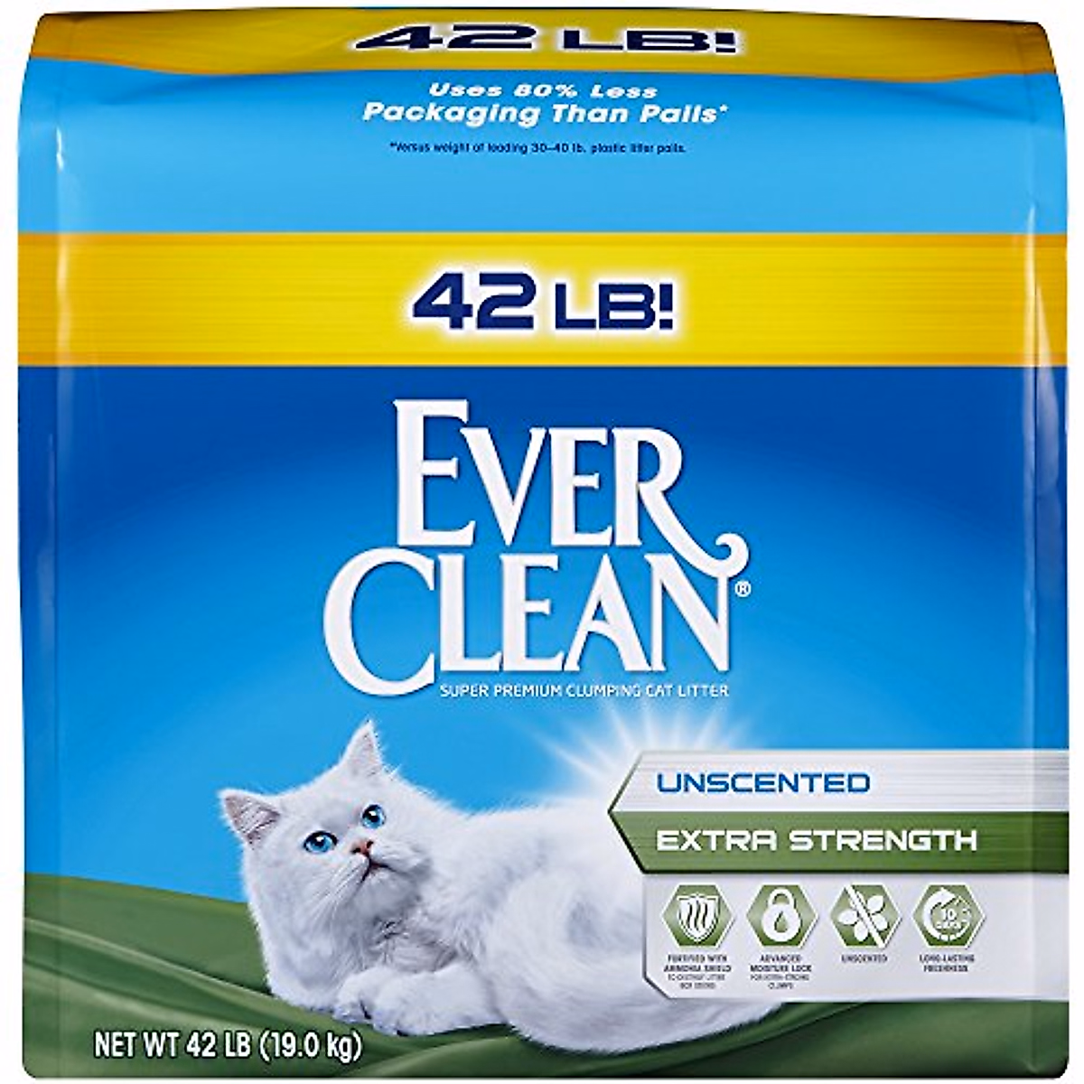 Ever Clean Extra Strength Clumping Cat Litter, Unscented, 42 Pounds