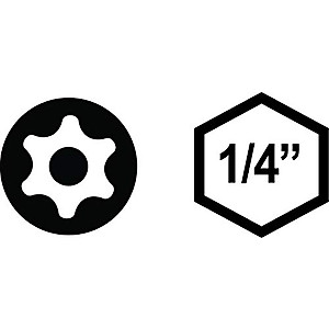 VEGA T20 TORX Security Bits. Professional Grade ¼ Inch Hex Shank TORX T-20 S2 Steel 1" Security Bits. 125TT20A-4 (Pack of 4)