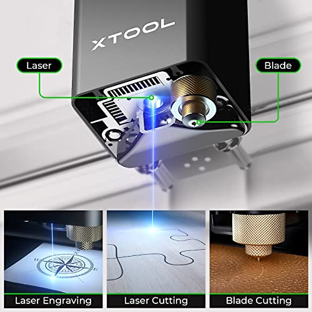 xTool M1 10w Compact 3-in-1 Laser Engraver & Cutting Machine with Rotary & Material Box, Higher Accuracy & Smarter 16MP Auto-Focus, Create Christmas DIY Wood/Metal/Paper/Acrylic/Iron-on/Vinyl