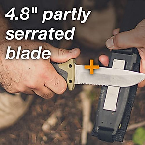 Gerber Gear Ultimate Knife, Tactical Knife with Fire Starter, Sharpener, and Knife Sheath, 4.75” Blade (31-003941)