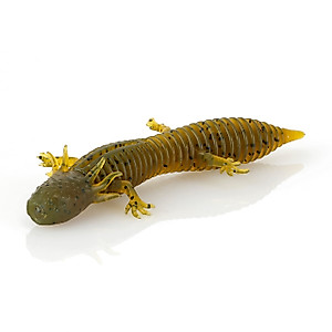 Savage Gear NED Salamander Fishing Bait, Green Pumpkin, Realistic Contours, Colors & Movement, 12x Tough Duratech Construction, Salt & Scent Infused
