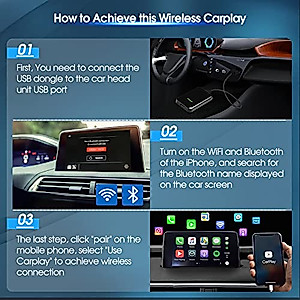 Wireless CarPlay, Compatible with Apple CarPlay Wireless Adapter Upgrade 5.0 Chip, CarPlay Dongle Converts Wired to Wireless, for Factory Wired CarPlay Cars Model Year After 2015, Plug & Play (Black)