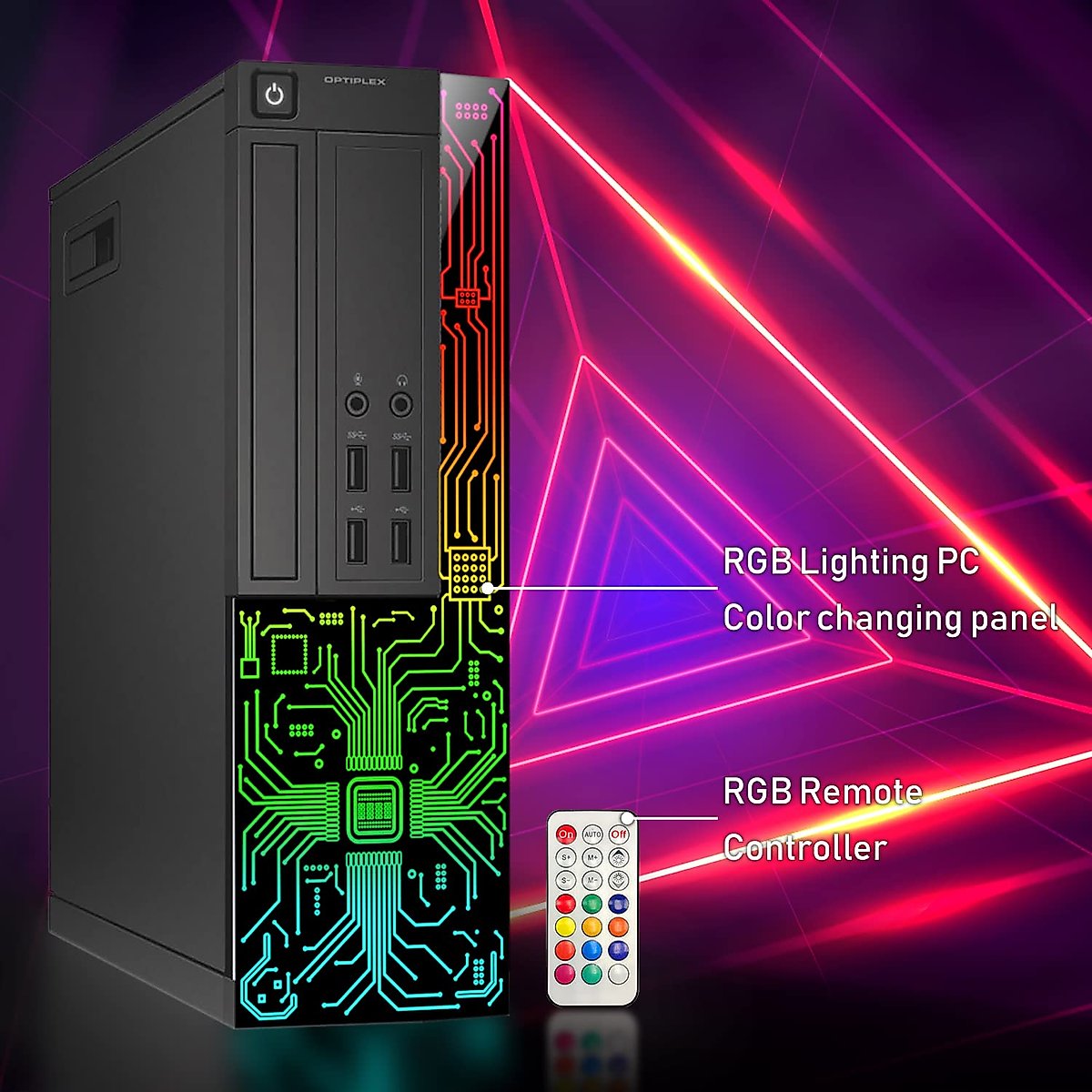 Dell Optiplex Small Desktop Computer (SFF) PC | Quad Core Intel i5 (3.2GHz) | 16GB DDR3 RAM | 512GB SSD | GeForce GT 1030 2GB GDDR5 | RGB Gaming Keyboard & Mouse | Windows 10 HDMI (Renewed)