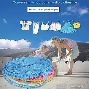 Clothesline - 3 Pack Clothes line Outdoors - Windproof Non Slip Clothesline - Suitable for Indoor and Outdoor Homes, College Dormitories, Outdoor Camping, etc(3-Piece Set, 49 feet) (Blue)