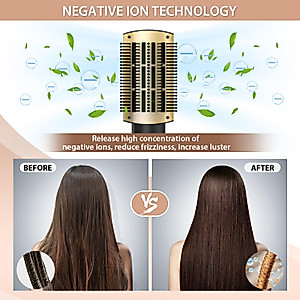 Nicebay® Hot Air Brush Set for Straightening, Drying, Curling - Oval Brush with Multi-Temperature Settings, Detachable Design for Salon