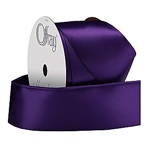 Offray Single Face Satin Craft Ribbon, 1 1/2-Inch x 12-Feet, Regal Purple