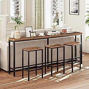 ALLOSWELL Console Sofa Table, 70.9" Narrow Entryway Table, Extra Long Console Table Behind Couch, 1.2" Thick Board, Skinny Hallway Table for Entrance, Living Room, Foyer, Rustic Brown CTHR2801