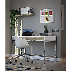 Umbra Clothesline, Picture Hanging Wire/Clothespin Photo Display, White Wood Finish 17 by 20 by 1-inch