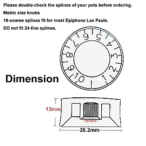 JD.Moon 4pcs Speed Control Knob for Electric Guitar Volume Tone Push on 6mm/0.24" Rotary Shaft (Black)