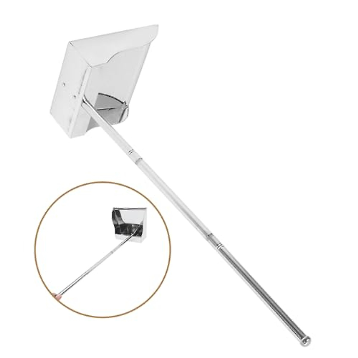 SEWOART Stainless Steel Trash Shovel Longs Handle Dustpan Heavy Duty Dustpan Garbage Floor Sweeper Dustpan Kitchen Dustpan Handheld Standing Pan Handled Shovel Industrial Dust Pan Silver