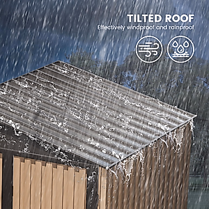 VerisShade Large Metal Storage Shed, 5 x 3 FT Outdoor Storage Shed, Metal Garden Tool Shed with Roof, Door & Lock, Waterproof and Anti-UV, for Patio Garden Yard, Brown