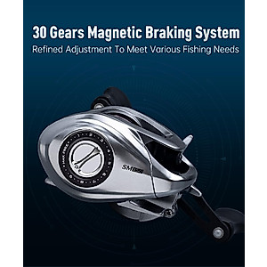 KINGDOM Baitcasting Reels Lightweight Graphite Frame Fishing Reels with Corrosion Resistant Bearings Baitcaster Reels Carbon Fiber Drag Baitcast Reels with 7.1:1 Gear Ratio Casting (right)