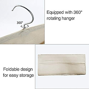 ohihuw Closet Hanging Organizer for Large Size Bras with Enlarged Mesh Pockets Dual Sided Underwear Storage (Beige)