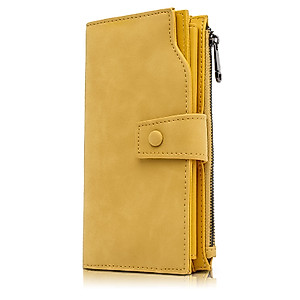 TAN.TOMI Wallet Women, Vegan Leather Women Wallet Large Capacity, Wallet for Women RFID Blocking with Multi Card Organizers