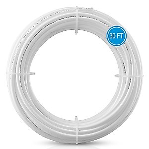 30FT 1/4 Inch O.D.RO Water Tubing,NSF Certified Pipe for RO(Reverse Osmosis) Water Purifier Filter System,BPA free Flexible Plastic Hose(white)