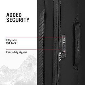 Victorinox Crosslight Large Softside Case - Large Travel Luggage with Spinner Wheels - Premium Traveling Essentials - Includes Foldable Pack Light Organizer - 74 Liter, Black