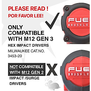 DIY Rabbit M12 Bit Holder for Milwaukee M12 Gen 3 Fuel Impact Drivers with 7 Magnetic 1/4 Hex Bit Set Organizer. Custom Made for Milwaukee Fuel 3453-20, Milwaukee Packout Tool Holder Accessories