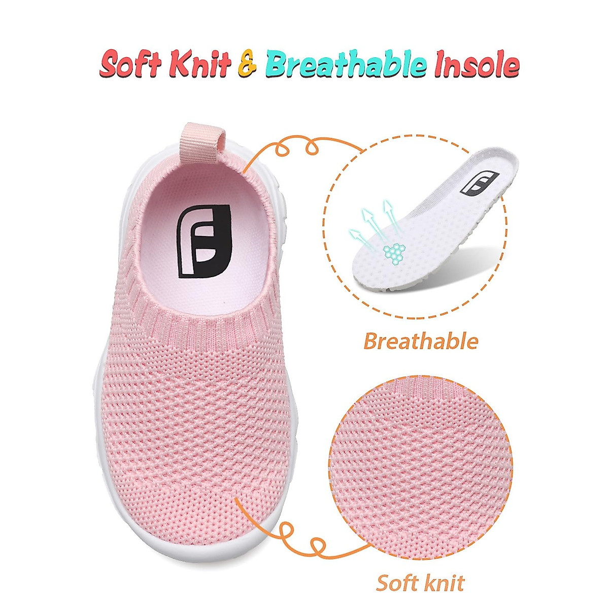 JOINFREE Toddler Baby Shoes Boys Girls Breathable Sneakers Shoes for Running Walking Pink 5 Toddler