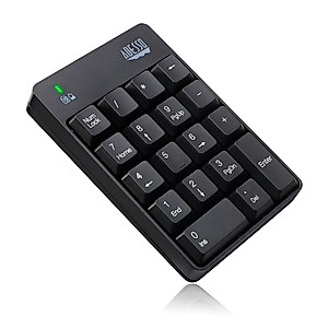 Adesso WKB-6010UB - Wireless Spill Resistant 18-Key Numeric Keypad Number Pad, Black
