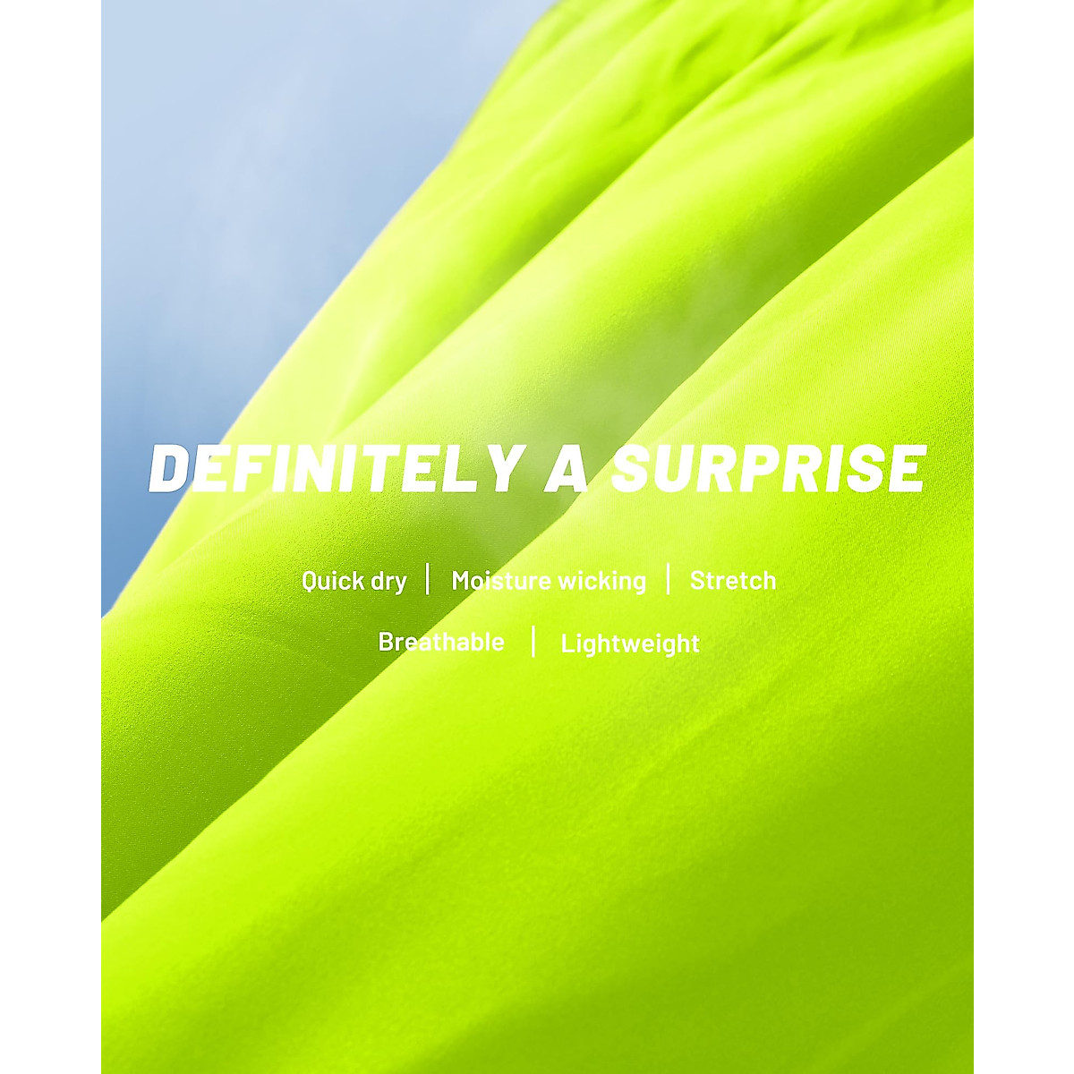 MIER Men's Athletic Shorts Workout Running Quick Dry Lightweight Gym Shorts with Zip Pockets 7" Inseam, Neon Green, Medium