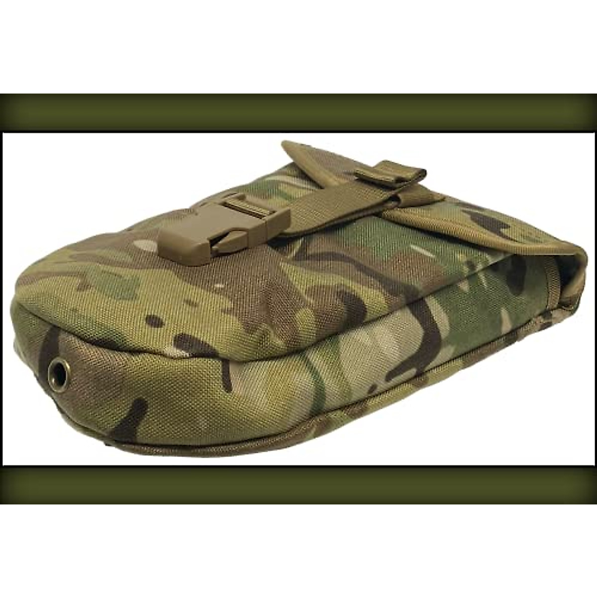 USGI Industries Military Style Shovel | Tri-Fold Entrenching Tool with Serrated Edge | Lightweight, Foldable, Compact, Multi-Use Perfect for Camping, Survival, Trenching (OCP Cover)