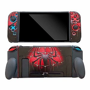 for Nintendo Switch Skin Cute Kawaii Cartoon Character Design Sticker TPU Soft Cases, Funny Fun Fashion Cool Switch Game Skins for Girls Boys Kids, Spiderman