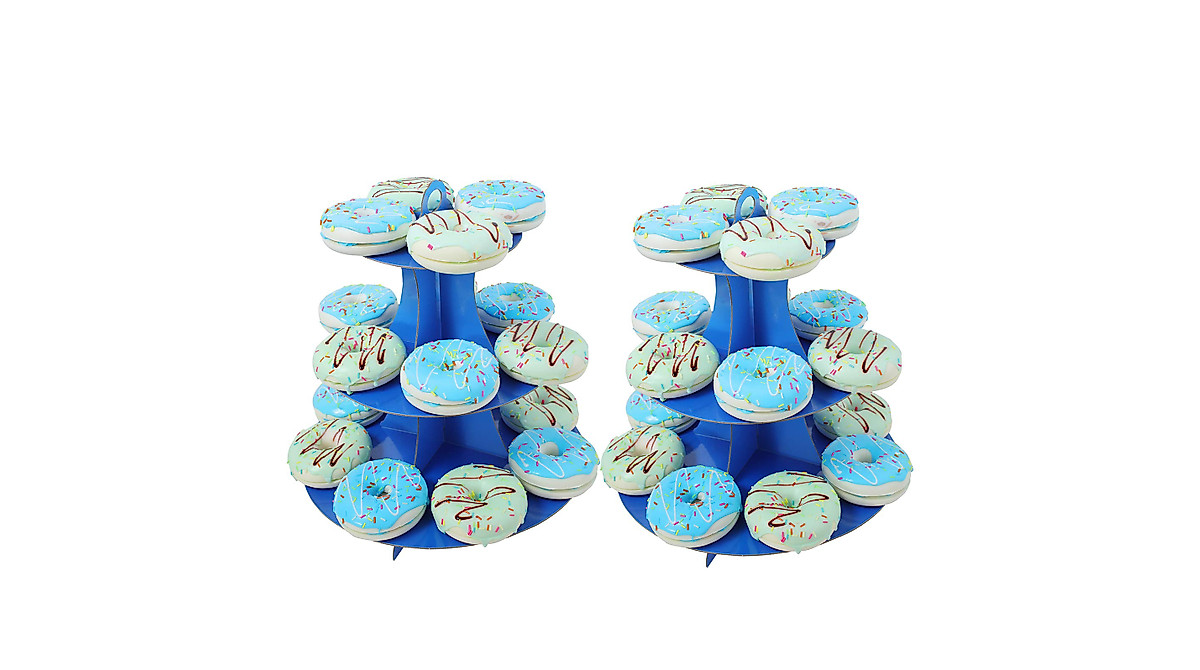 Navy Blue 3-Tier Cupcake Stand - Perfect for Parties