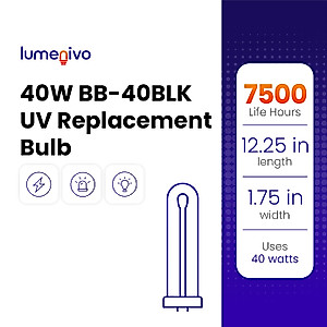 lumenivo Bug Zapper Light Bulb Replacement for BB-40BLK Black Flag 40 watt Bug Zapper Bulb with G10Q-4 Square 4 Pin Base - 1-1/2 Acre Insect Zapper Light Bulb Replacement - 1 Pack