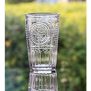 Bormioli Rocco Romantic Set Of 6 Tumbler Glasses, 11.5 Oz. Clear Crystal Glass, Made In Italy.
