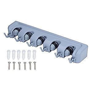 Rosvola Broom Holder Space Saving Broom Wall Shelf Multifunctional for Bathroom (Type A)