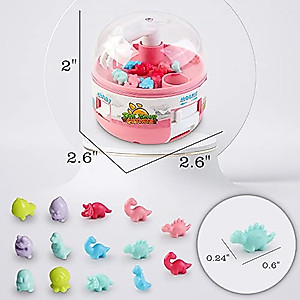 Uszeoka Mini Claw Machine for Kids,Toy Grabber,24 Tiny Stuff prizes,Dinosaur prizes Game,Miniature Things,Suitable for Birthday Gifts for 3,4,5,6,7 Year Old Boys and Girls,Fingertip Toys