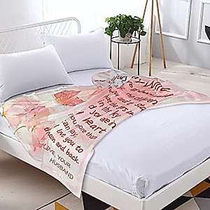 CHUSHYAR Mothers Day Birthday Gifts for Wife,Gifts for Wife for Her,Wife Gifts from Husband,Best Wife Gifts, Fuzzy& Soft Wife Throw Blanket 60" x 50"
